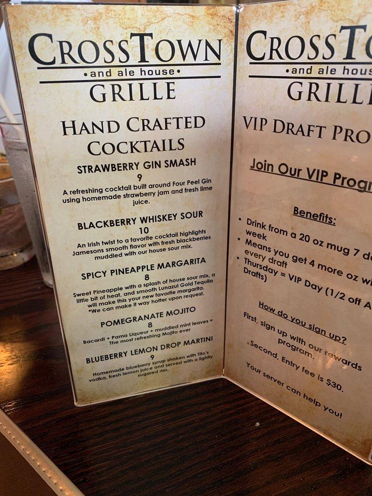 Menu at Crosstown Grille and Ale House pub & bar, Peachtree City