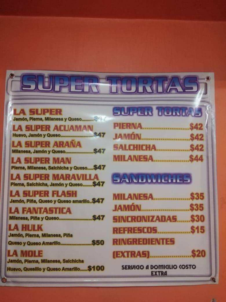 Menu at Super Tortas restaurant, Chicoloapan de Juárez, Av. Real de San ...