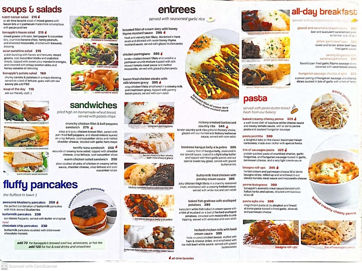Menu at Banapple Matalino restaurant, Quezon City, 34 Matalino St