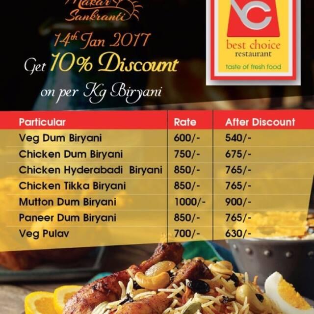 Menu at Best Choice Restaurant, Dombivli
