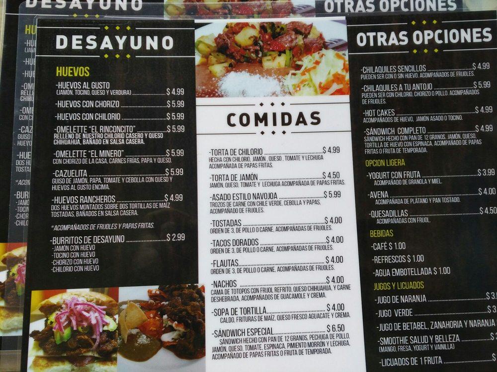 Menu at El Rinconcito Del Sabor restaurant, Douglas