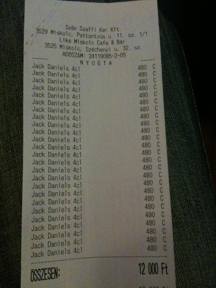 Menu at La Syrup pub & bar, Miskolc