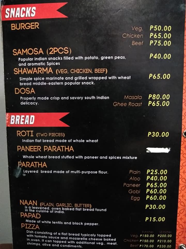 Menu at Namaskar Ji restaurant, Koronadal City