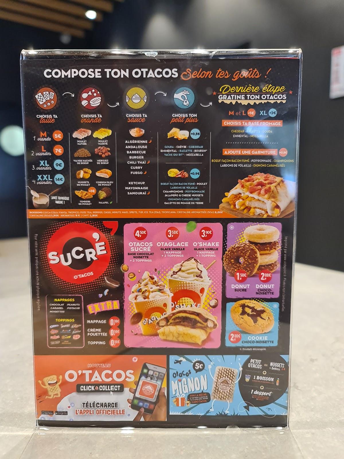 Menu at O'TACOS Geispolsheim restaurant, Geispolsheim