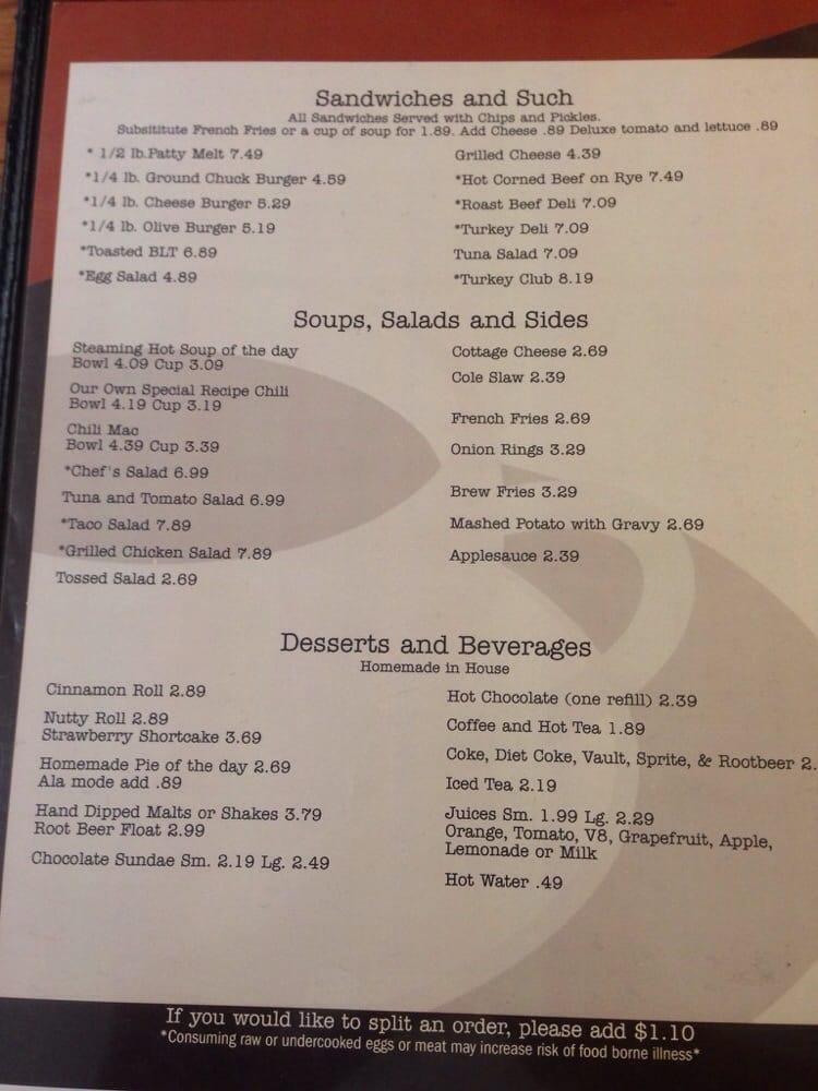 Menu at Round's Restaurant, Traverse City