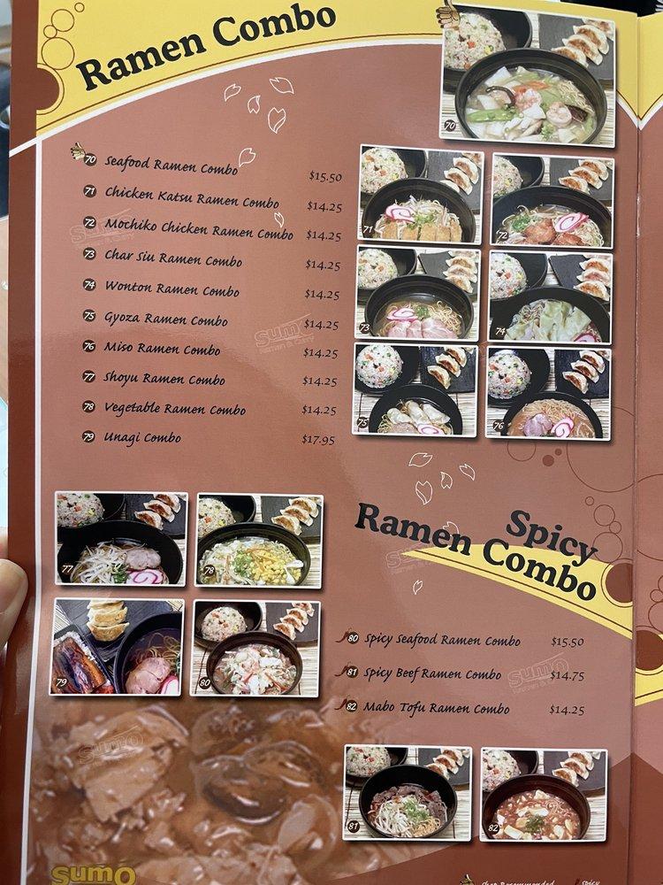Menu at Sumo Ramen & Curry restaurant, Honolulu, N School St