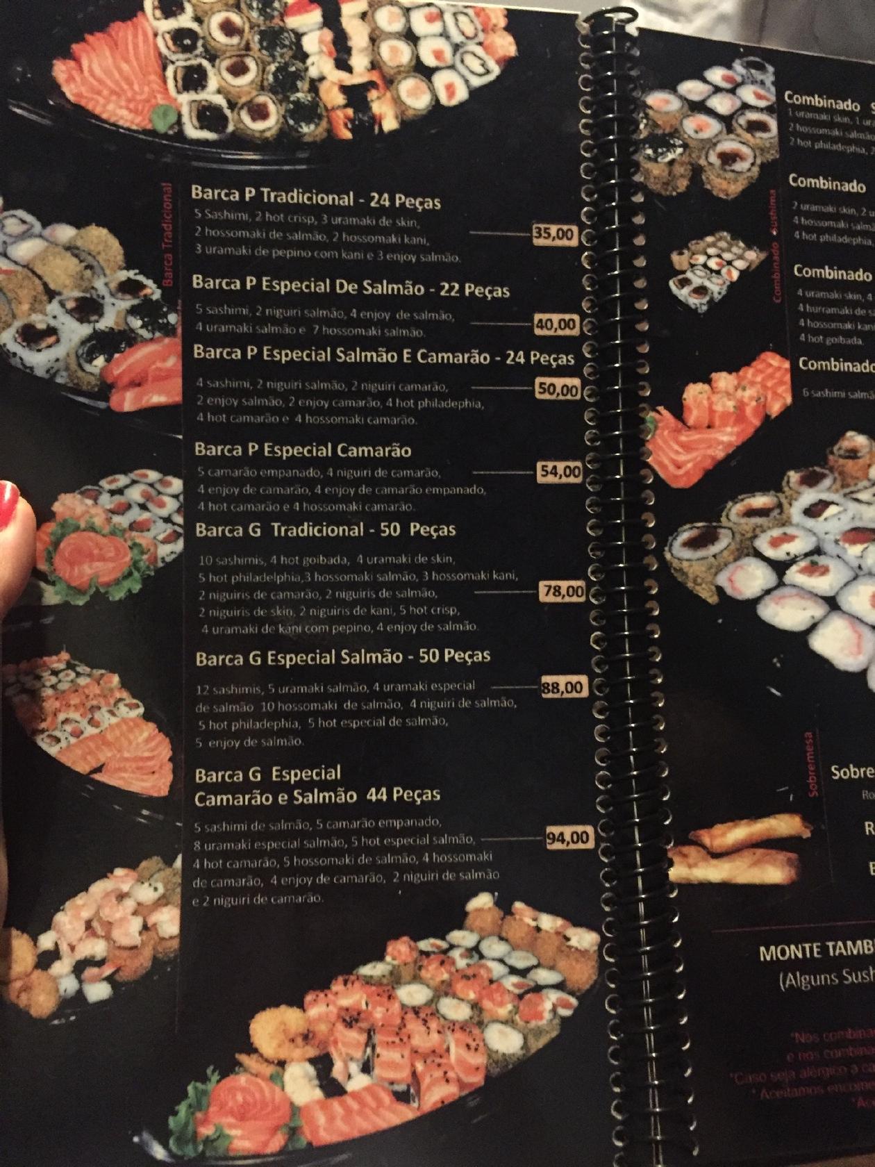 Menu em Sushima Restaurante Japonês, João Pinheiro