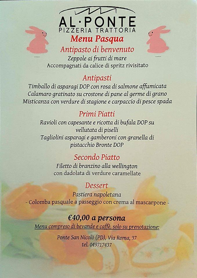 Menu da Pizzeria Ristorante Al Ponte, Ponte San Nicolò