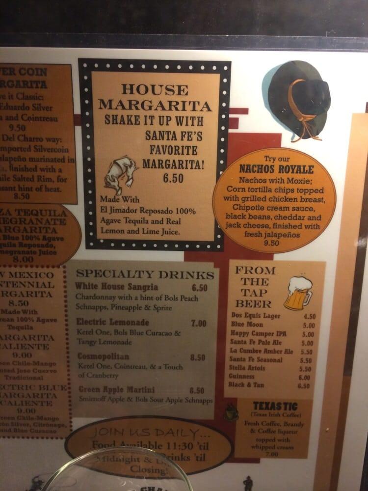 Menu at Del Charro pub & bar, Santa Fe