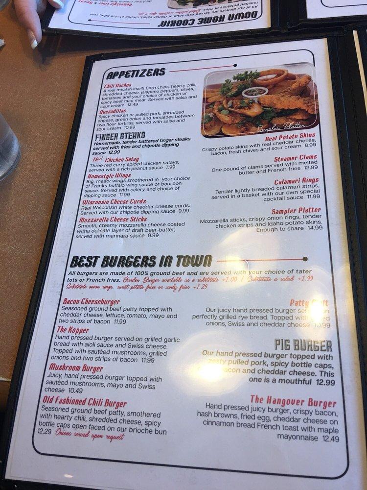 Menu at Kopper Kitchen restaurant, Boise