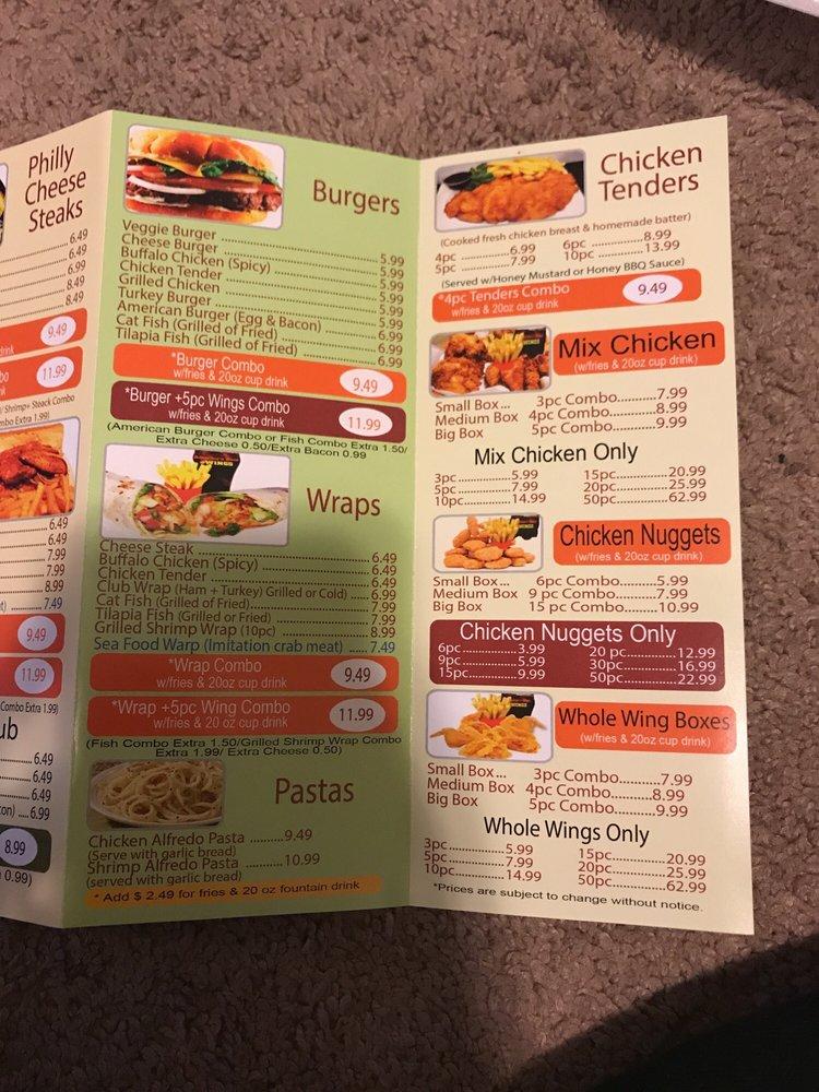 Menu at America's Best Wings restaurant, Virginia Beach, Ferrell Pkwy #205