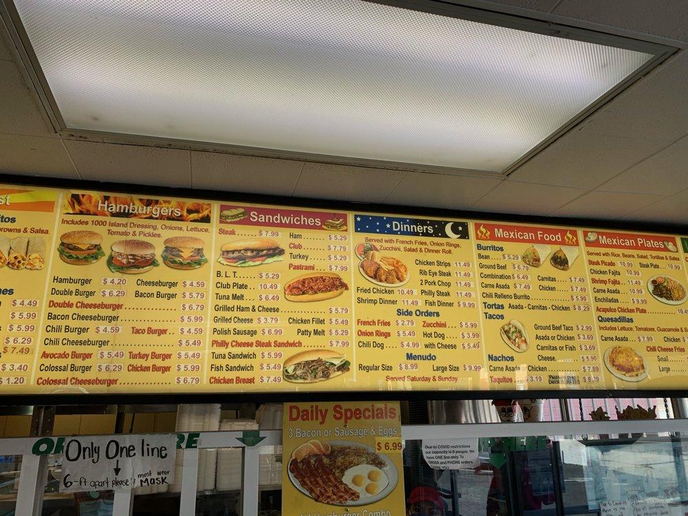 Menu at Bravo’s Char Burger restaurant, Inglewood
