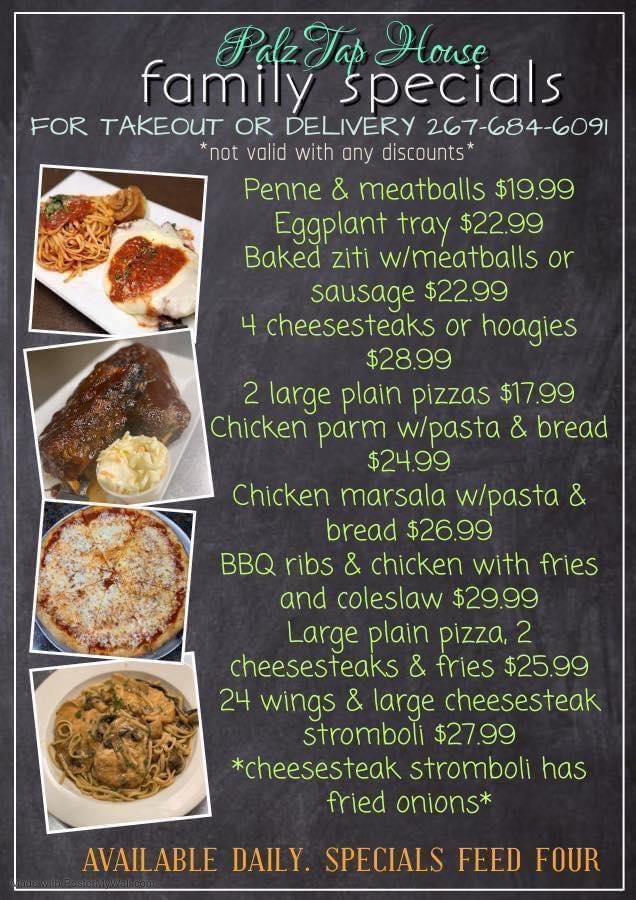 Menu at Palz Tap House pub & bar, Bryn Athyn