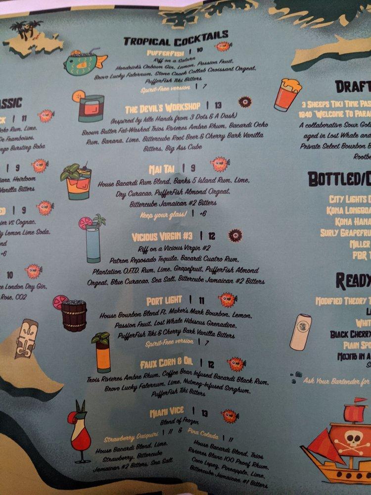 Menu at Pufferfish pub & bar, Milwaukee, S Kinnickinnic Ave