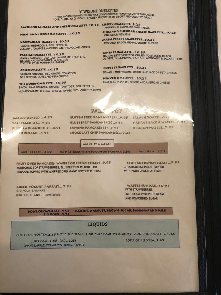 Menu at Main Street Cafe, Fallbrook