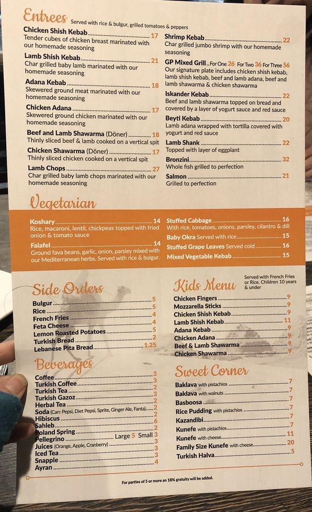 Menu at Grill Point Mediterranean Cuisine & Cafe, Marlboro Township