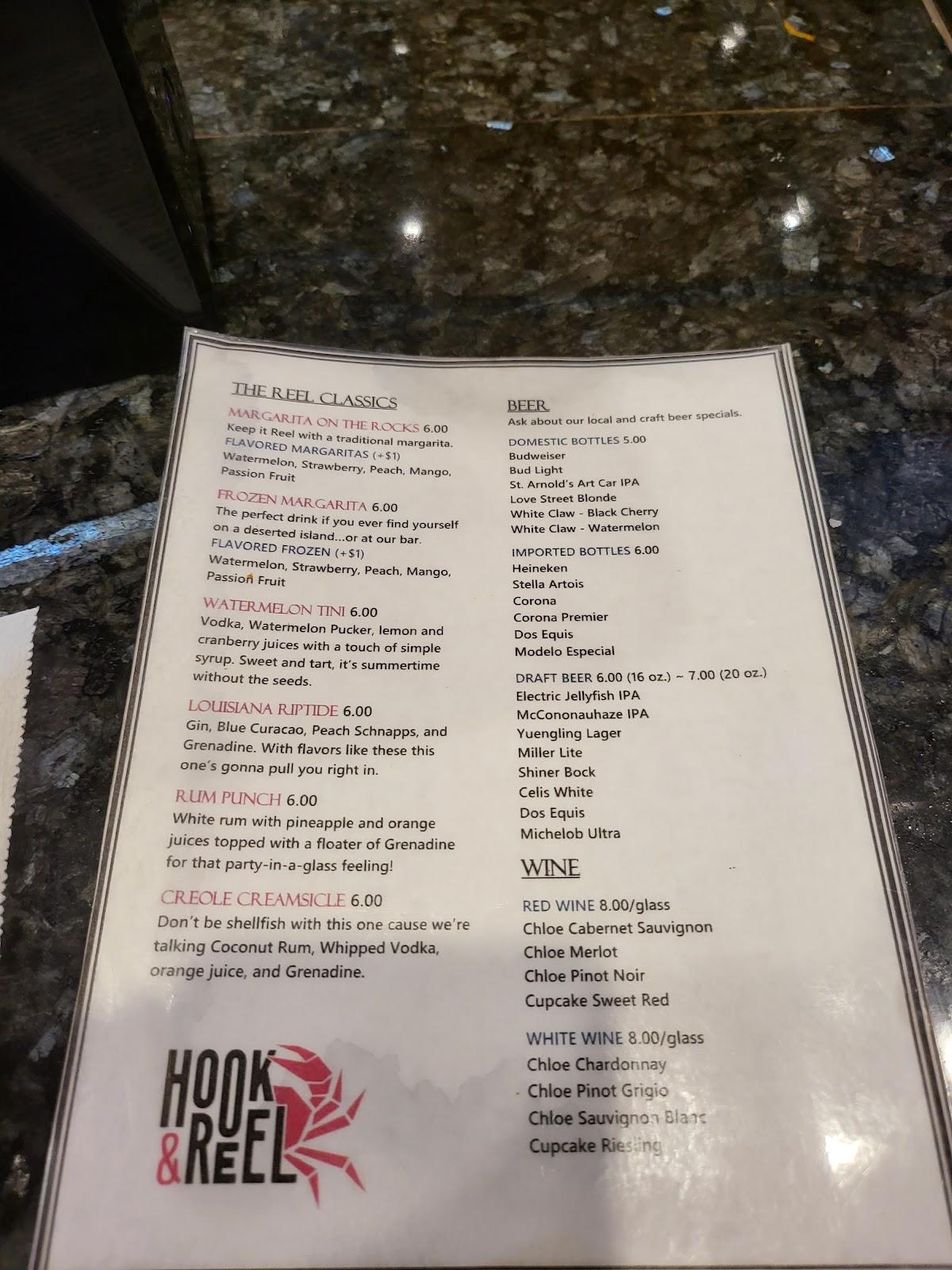 Menu at Hook & Reel Cajun Seafood & Bar, Austin