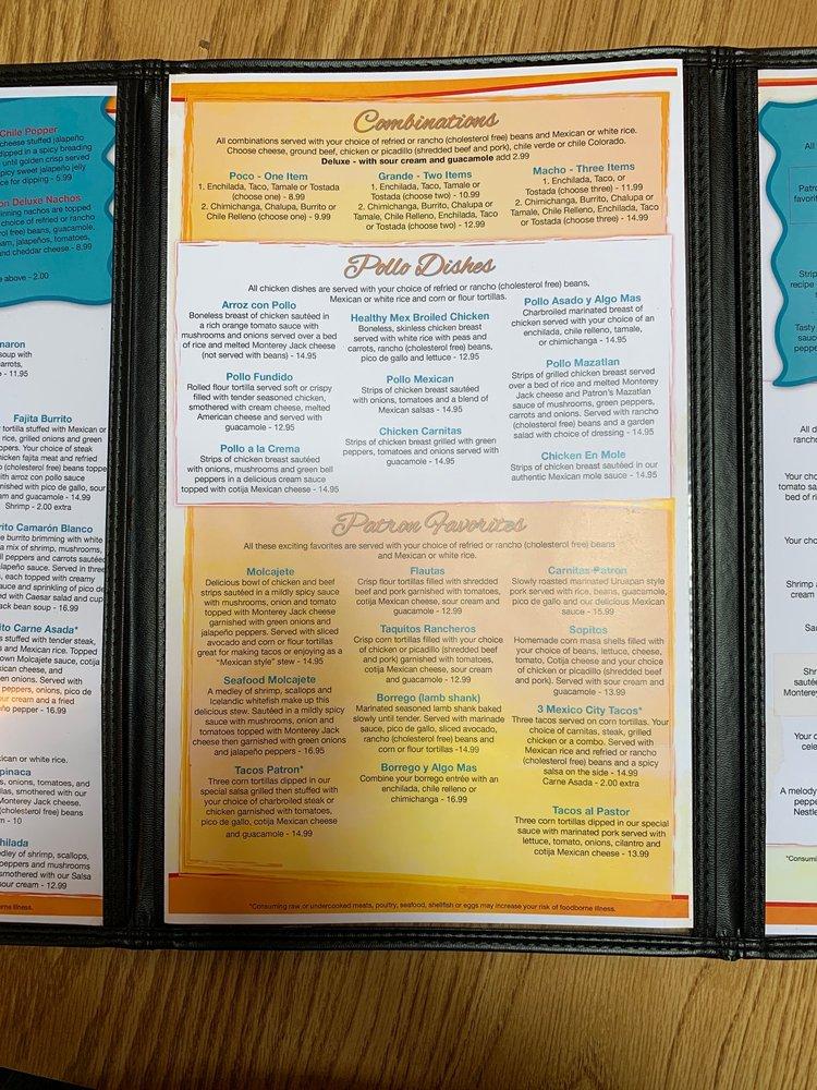 Menu at Patron pub & bar, Clinton