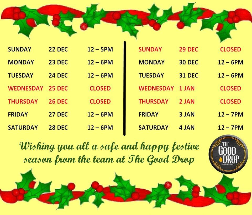 Menu at The Good Drop craft beer bar & fillery, Rangiora