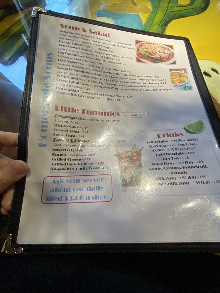 Menu at The Train Station Pancake House restaurant, Marion