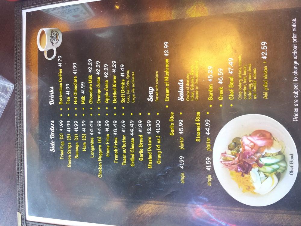 Menu at Chef George restaurant, Toronto