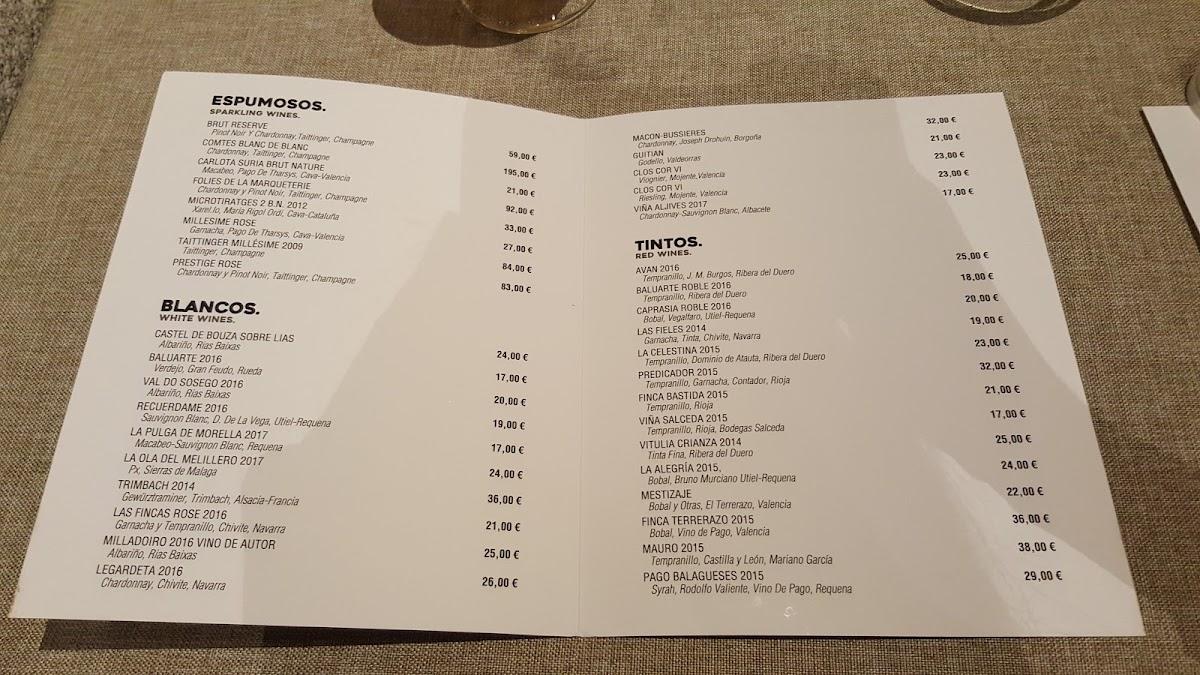 Carta del restaurante Karak, Valencia, Calle Musico Peydro 9 Se accede ...