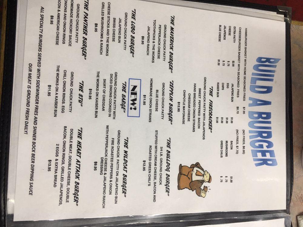 Menu at Mae's Meat Market restaurant, Eastland
