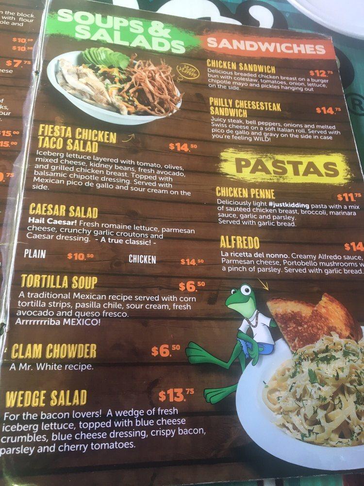 Menu at Señor Frog's Orlando pub & bar, Orlando