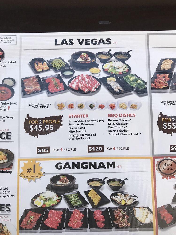 Carta de Gangnam Asian BBQ Dining, Las Vegas