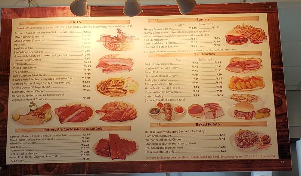 Menu at Hungry Farmer BBQ, Houston, S Post Oak Rd