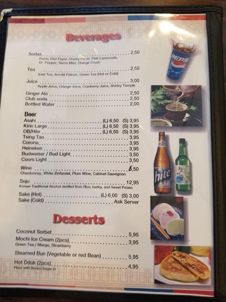 Menu at KOGI Korean BBQ, Tucson