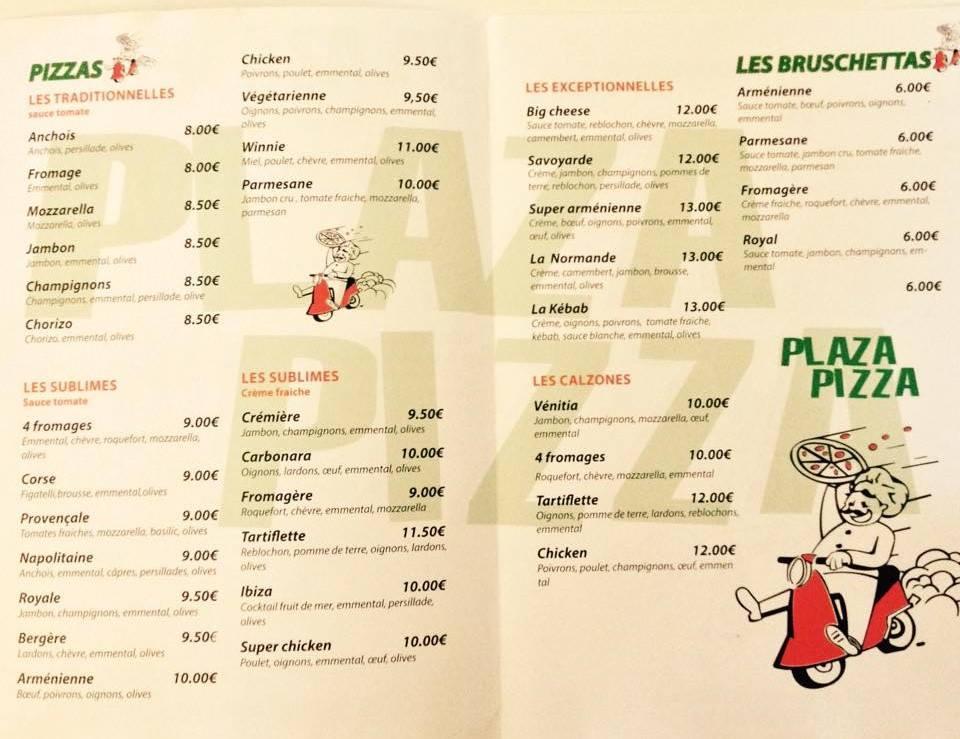 Menu at Maka Pizza restaurant, Cadenet