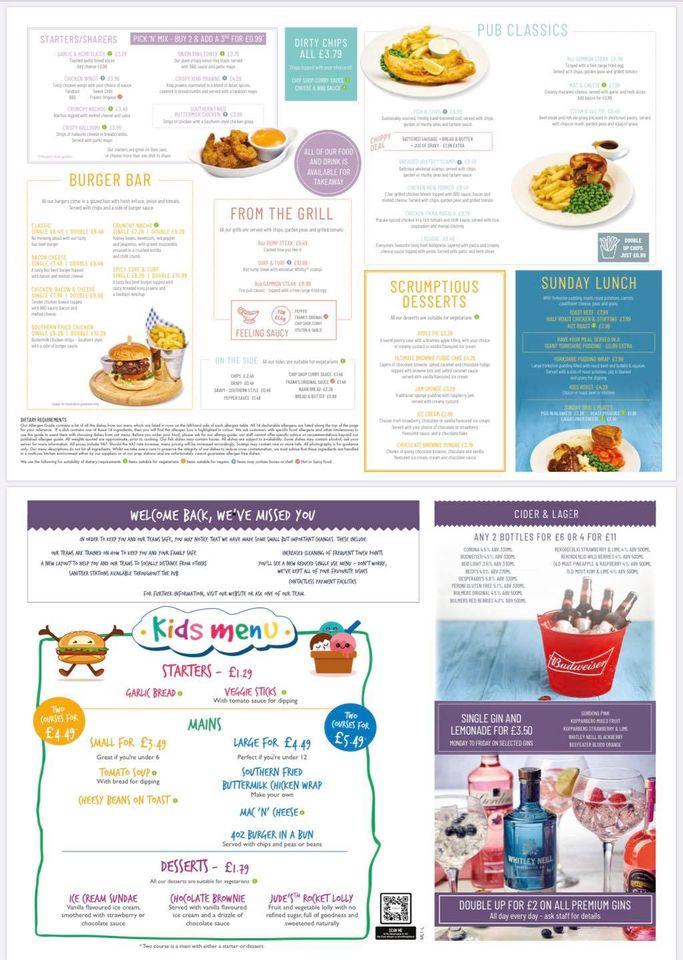 Menu at Grapes pub & bar, Oldham, 161 St. John Street