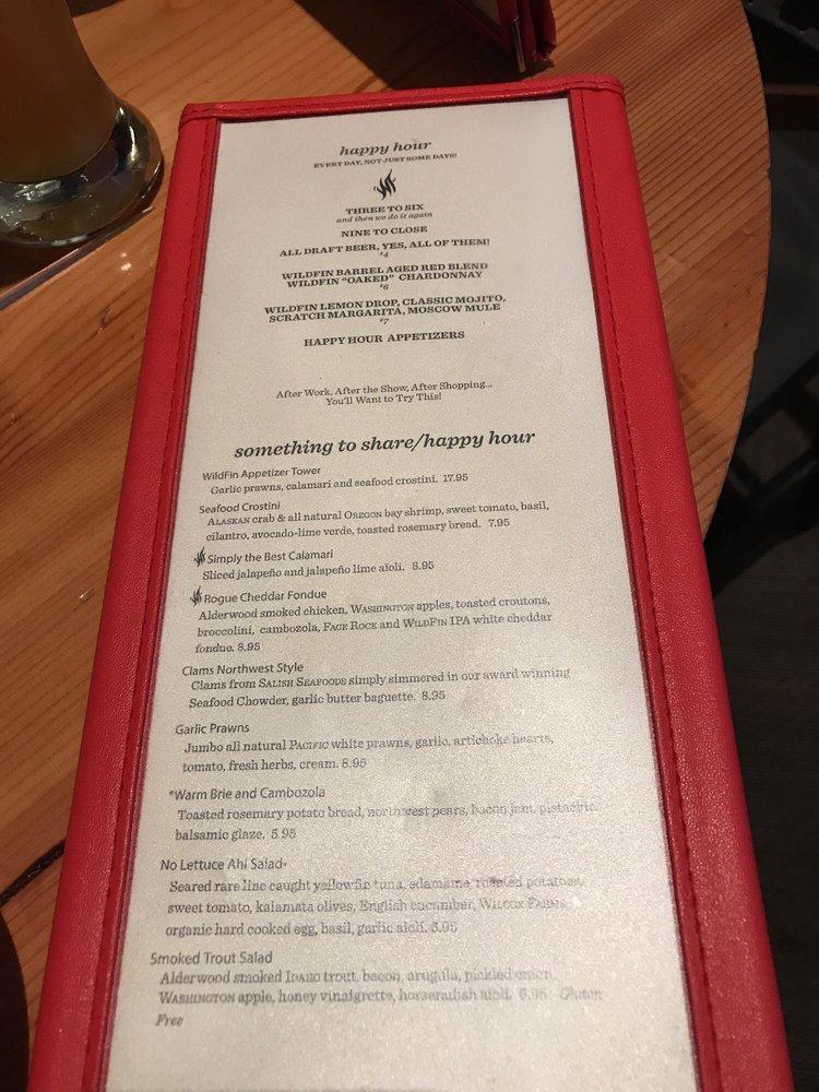Menu at WildFin American Grill pub & bar, Tacoma