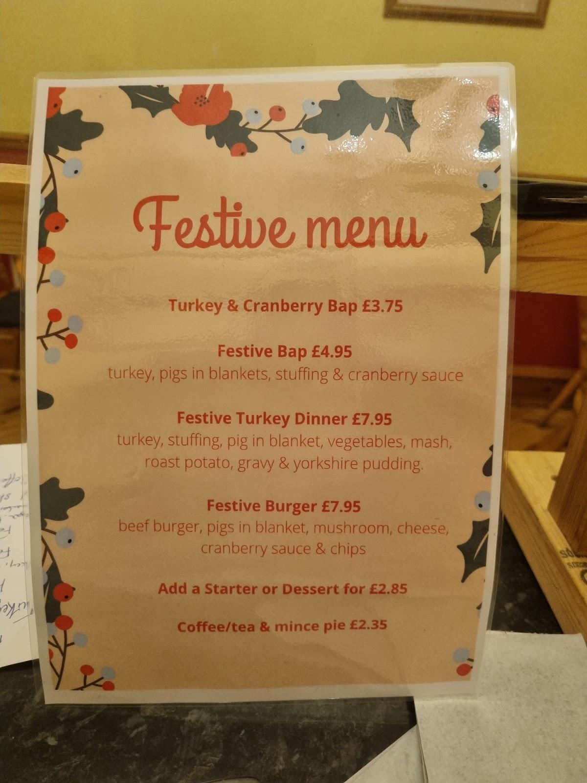 Menu at Caffi Cei cafe, Caernarfon, 31 Bridge St