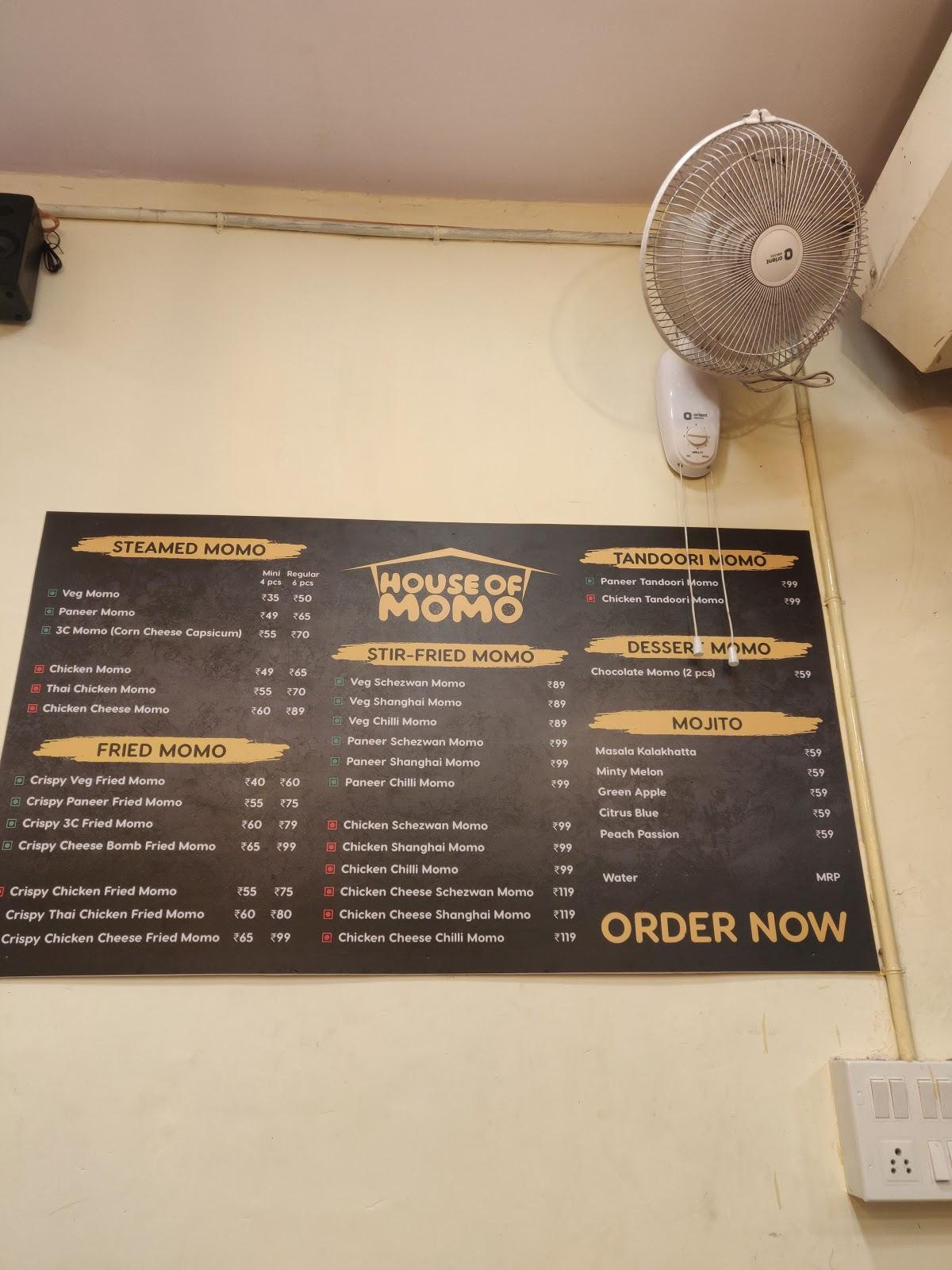 Menu at House of Momos, Mumbai