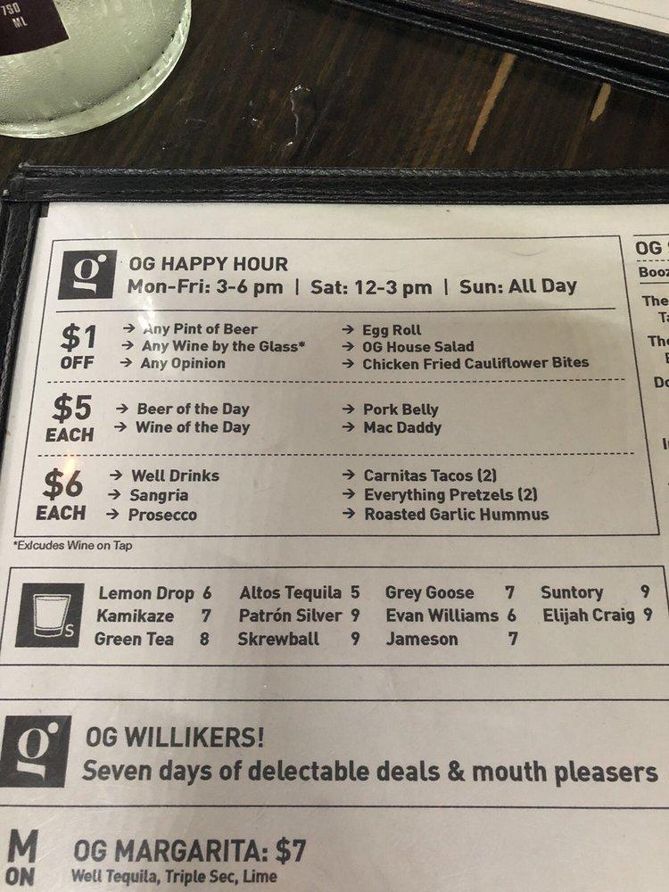 Menu at Original Gravity pub & bar, Phoenix