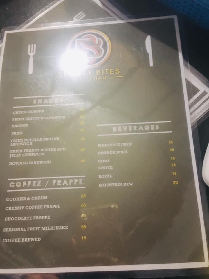 Menu at Secret Bites Restobar, Hinigaran