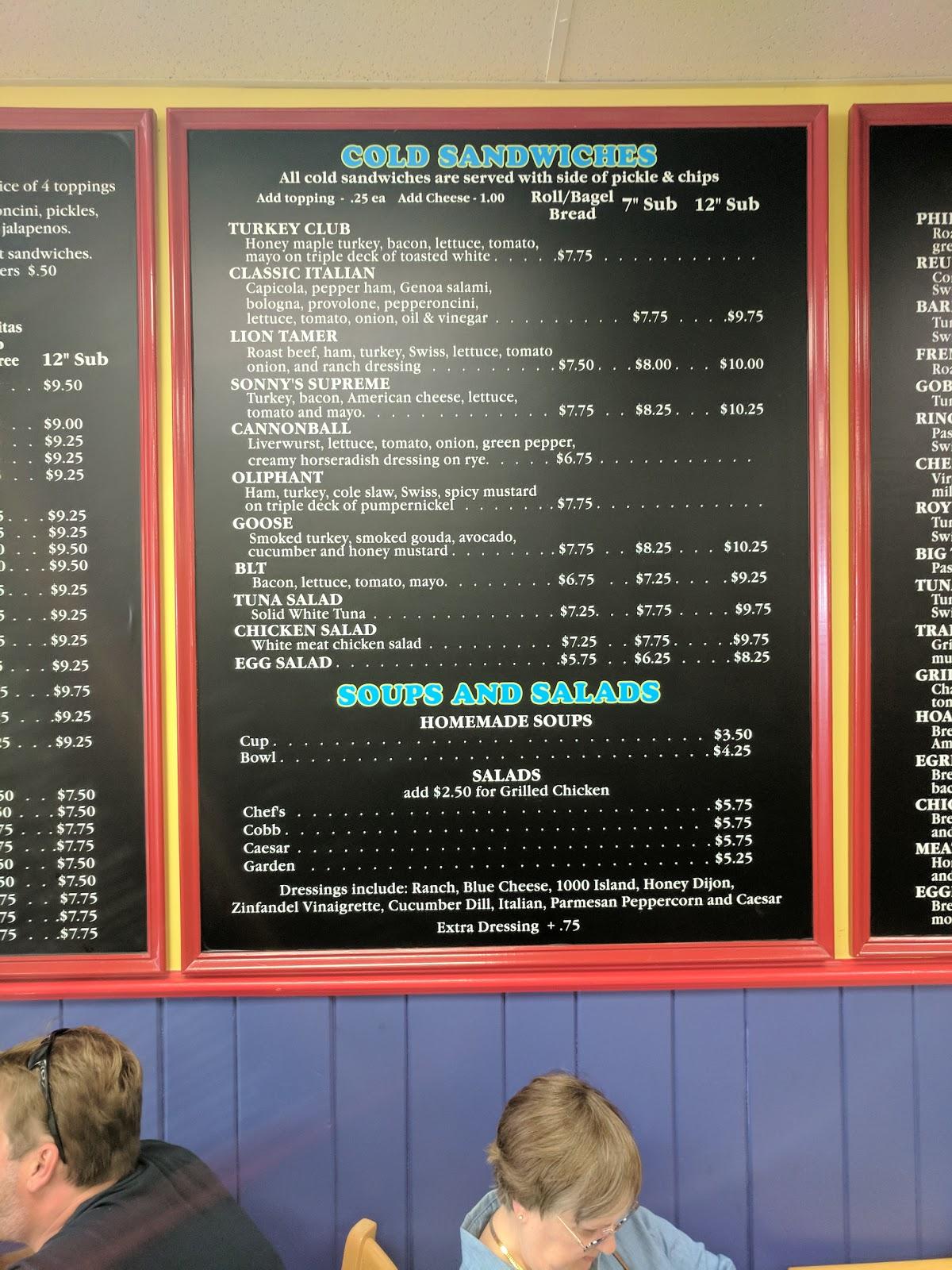 Menu at Big Top Delicatessen restaurant, Brunswick