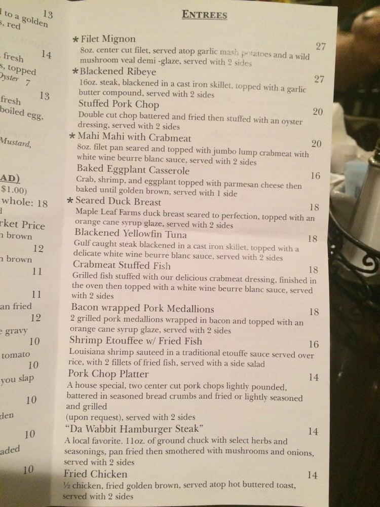 Menu at Cafe 615 (Home of Da Wabbitt), Gretna