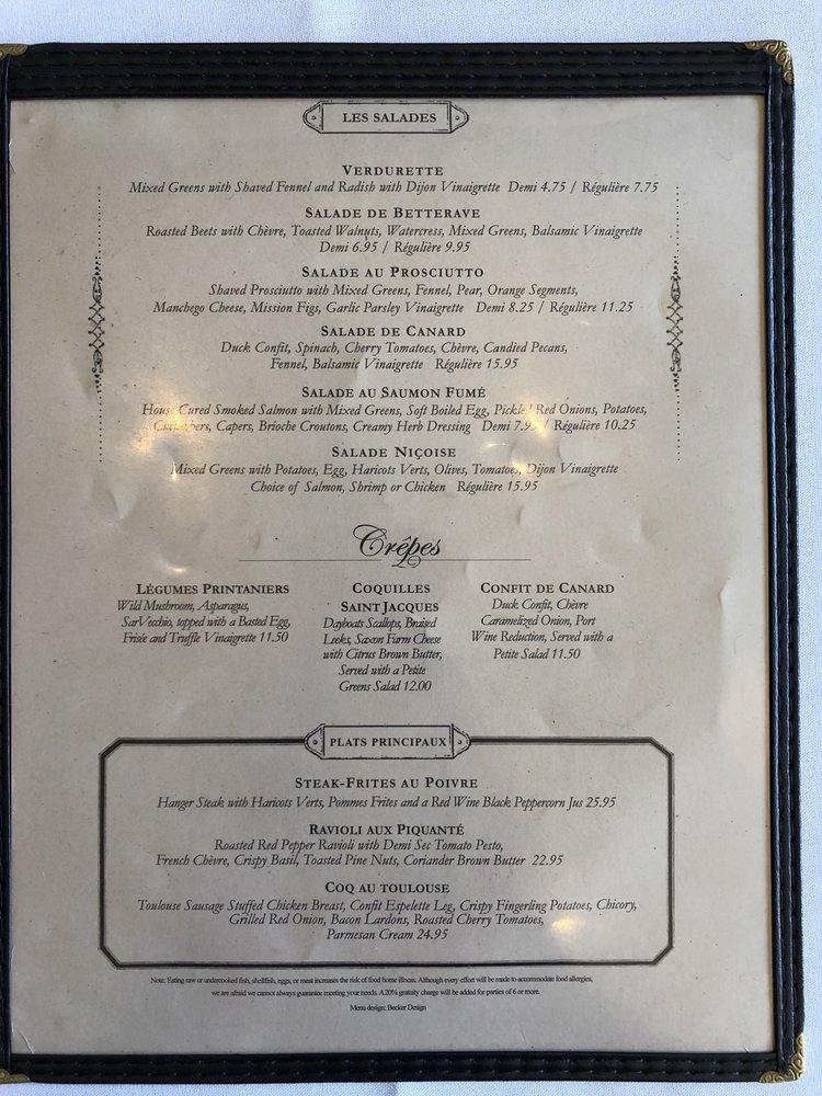 Carta de Le Reve Pâtisserie & Café, Wauwatosa