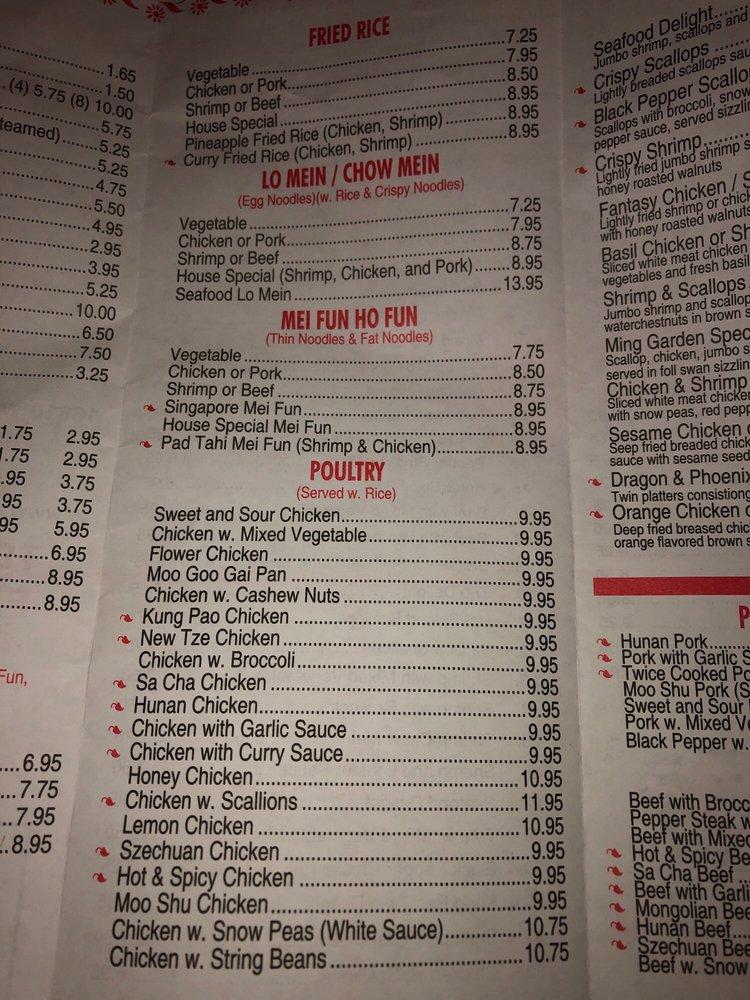 Menu at Ming Garden restaurant, Huntersville
