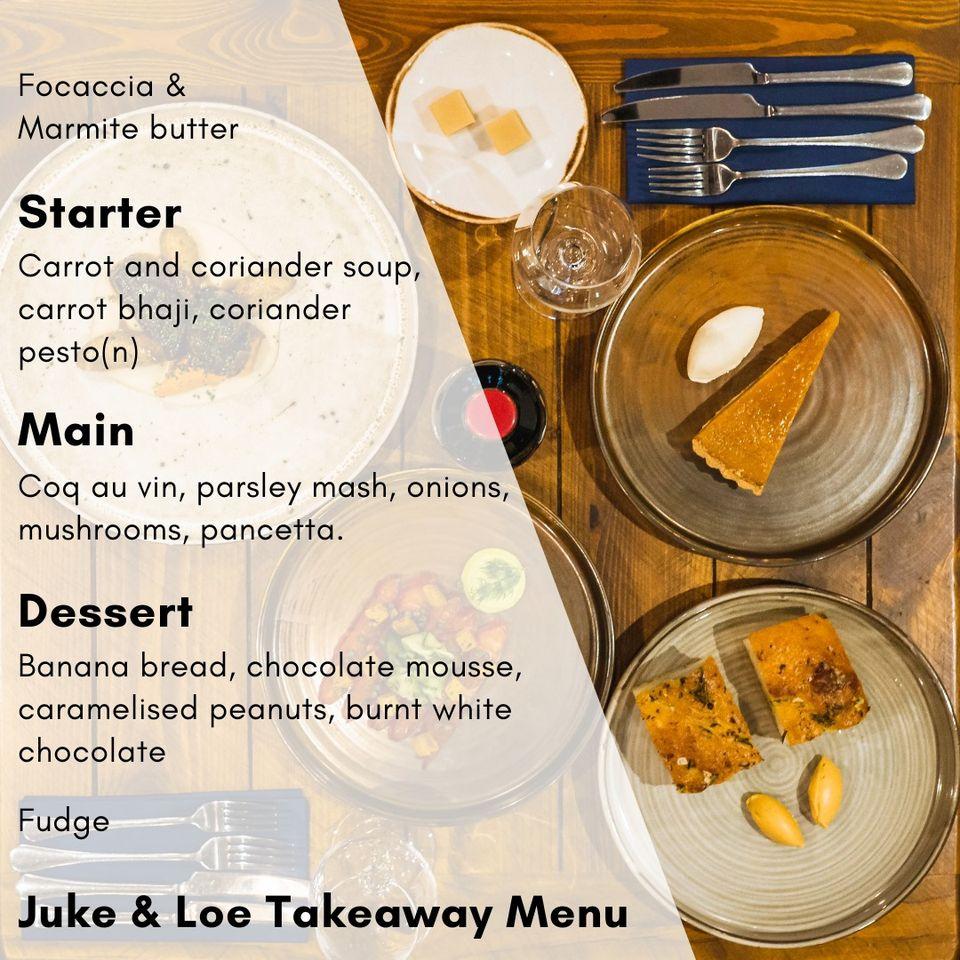 Menu at Juke and Loe restaurant, Sheffield