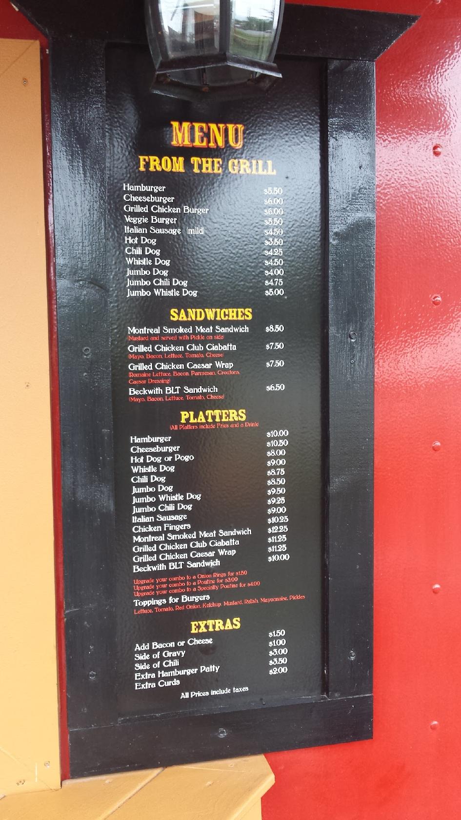 Menu at The Crispy Spud restaurant, Carleton Place