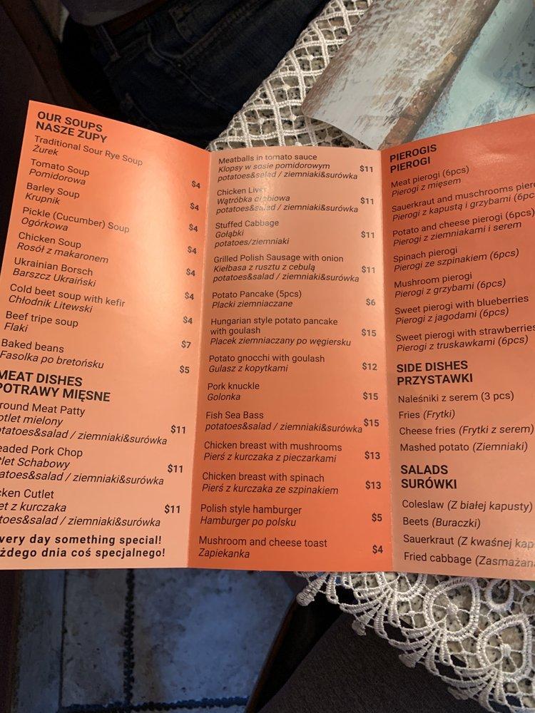 Menu at The Dinner House restaurant, Philadelphia