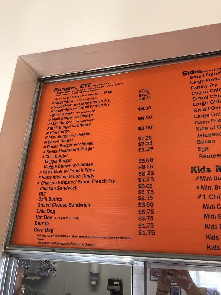 Menu at C & D Burger Shoppe restaurant, Klamath Falls