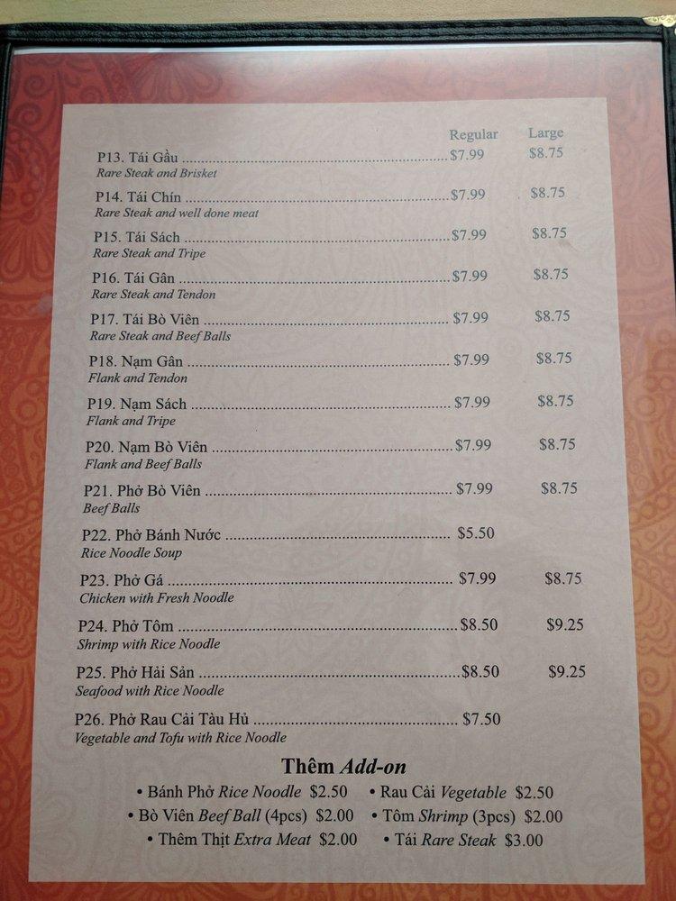 Menu at King Red Crawfish & Pho restaurant, Murrieta