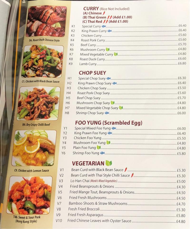 Menu at The Mandarin restaurant, Stowmarket, Stowmarket Rd