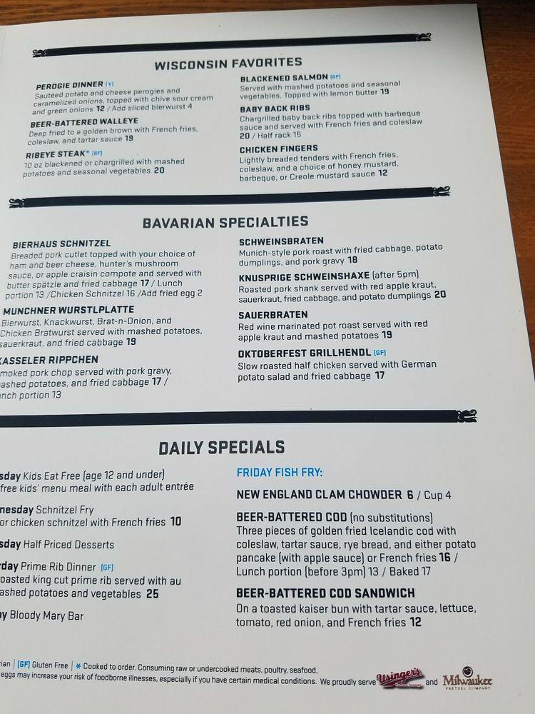Menu at The Bavarian Bierhaus pub & bar, Glendale, 700 W Lexington Blvd