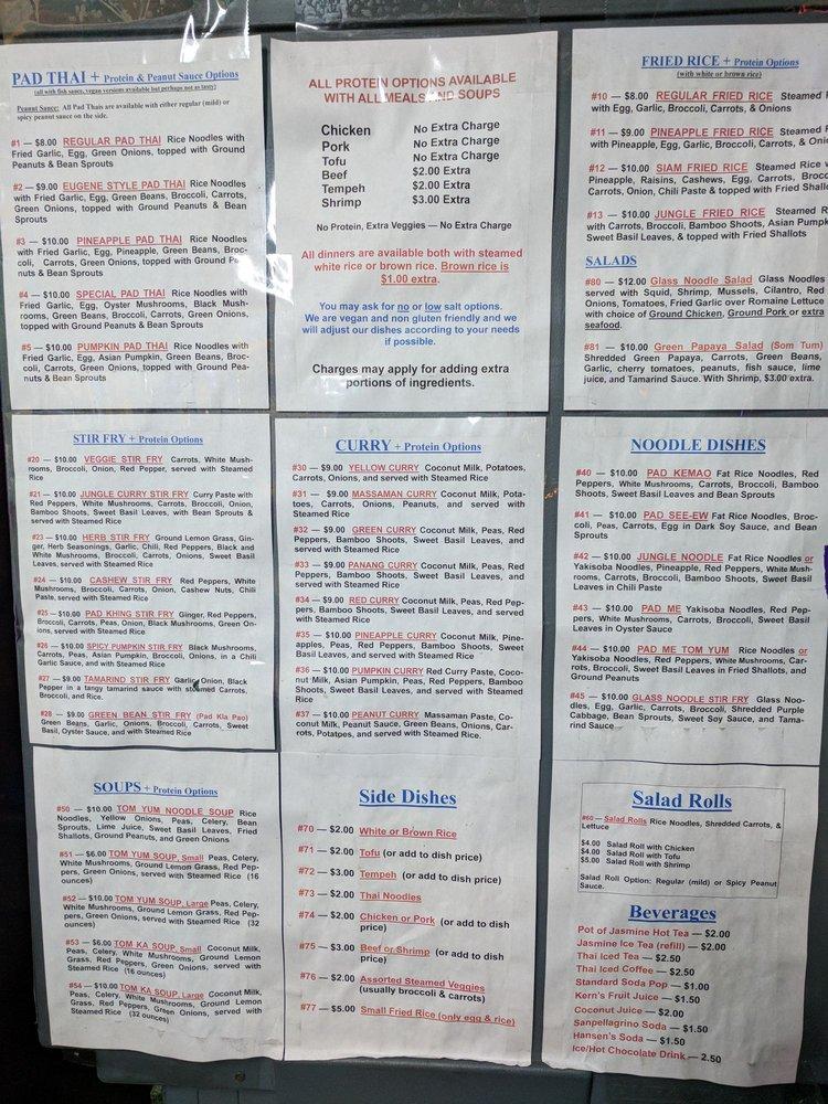 Menu at Ubon Thai Kitchen & Gifts - Eugene, OR restaurant, Eugene, 900 ...